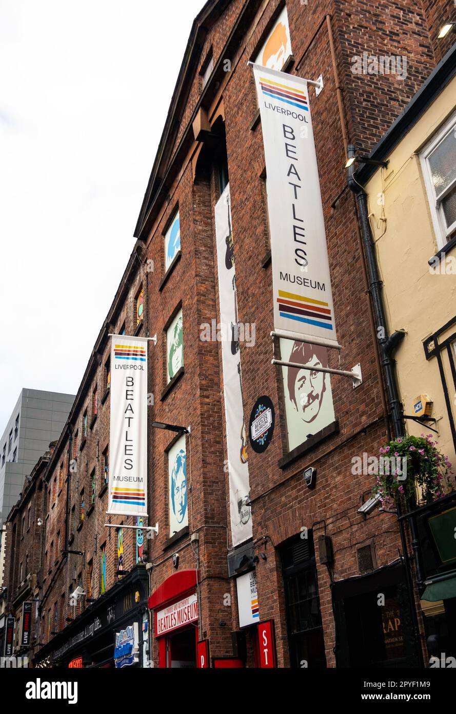 Entrance to the Beatles Museum on Mathew Street in Liverpool Stock ...
