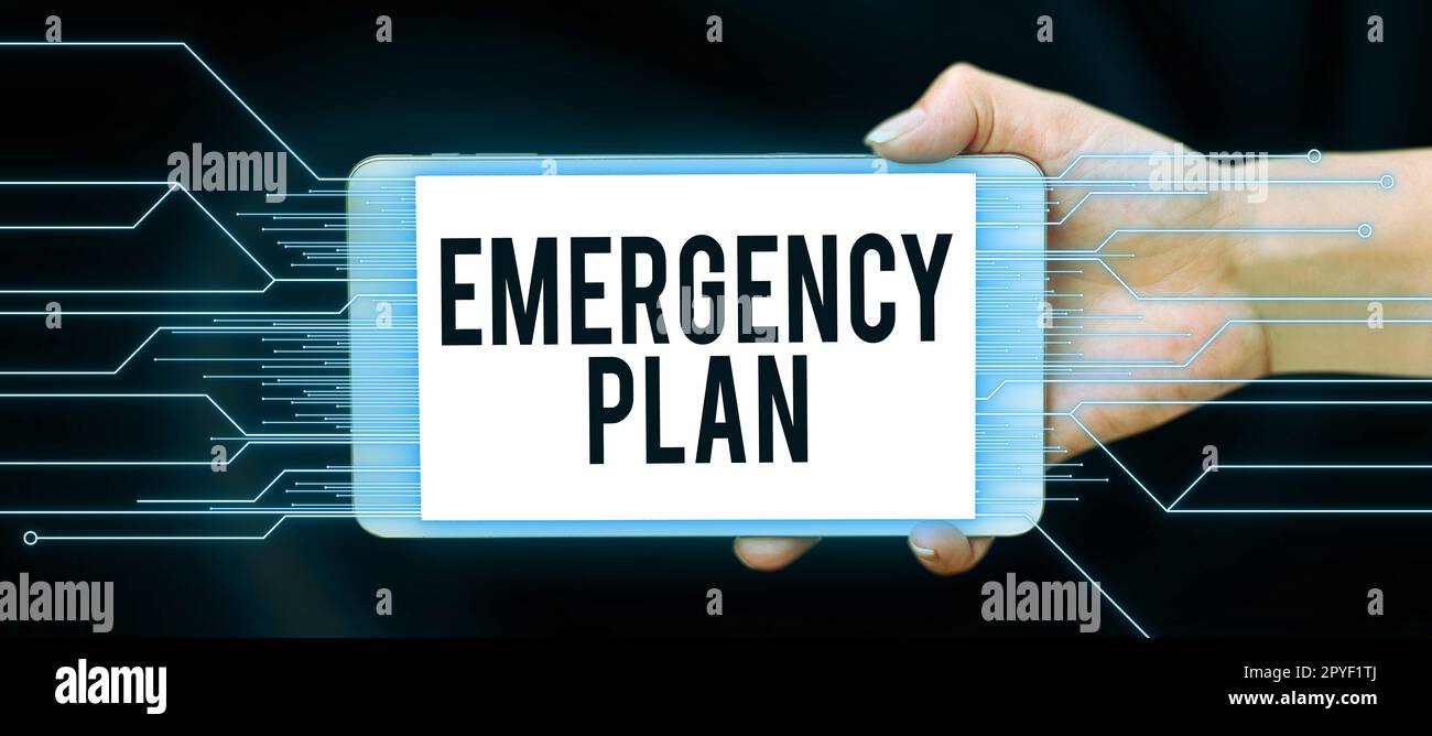 Hand writing sign Emergency Plan. Internet Concept Procedures for ...