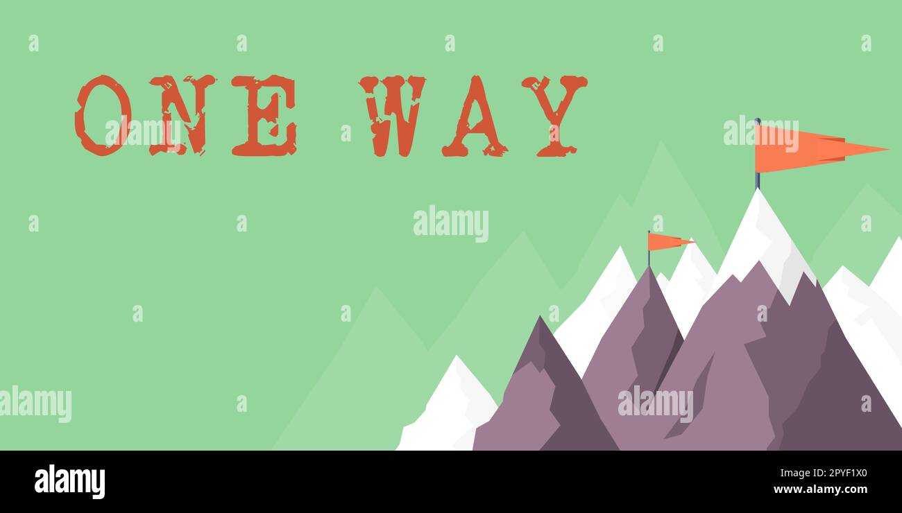 Writing displaying text One Way. Business concept Only direction Street ...