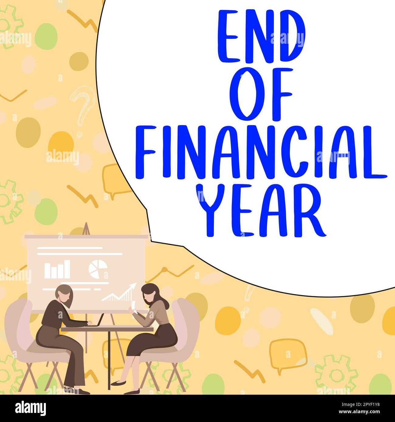 Text caption presenting End Of Financial Year. Concept meaning Revise ...