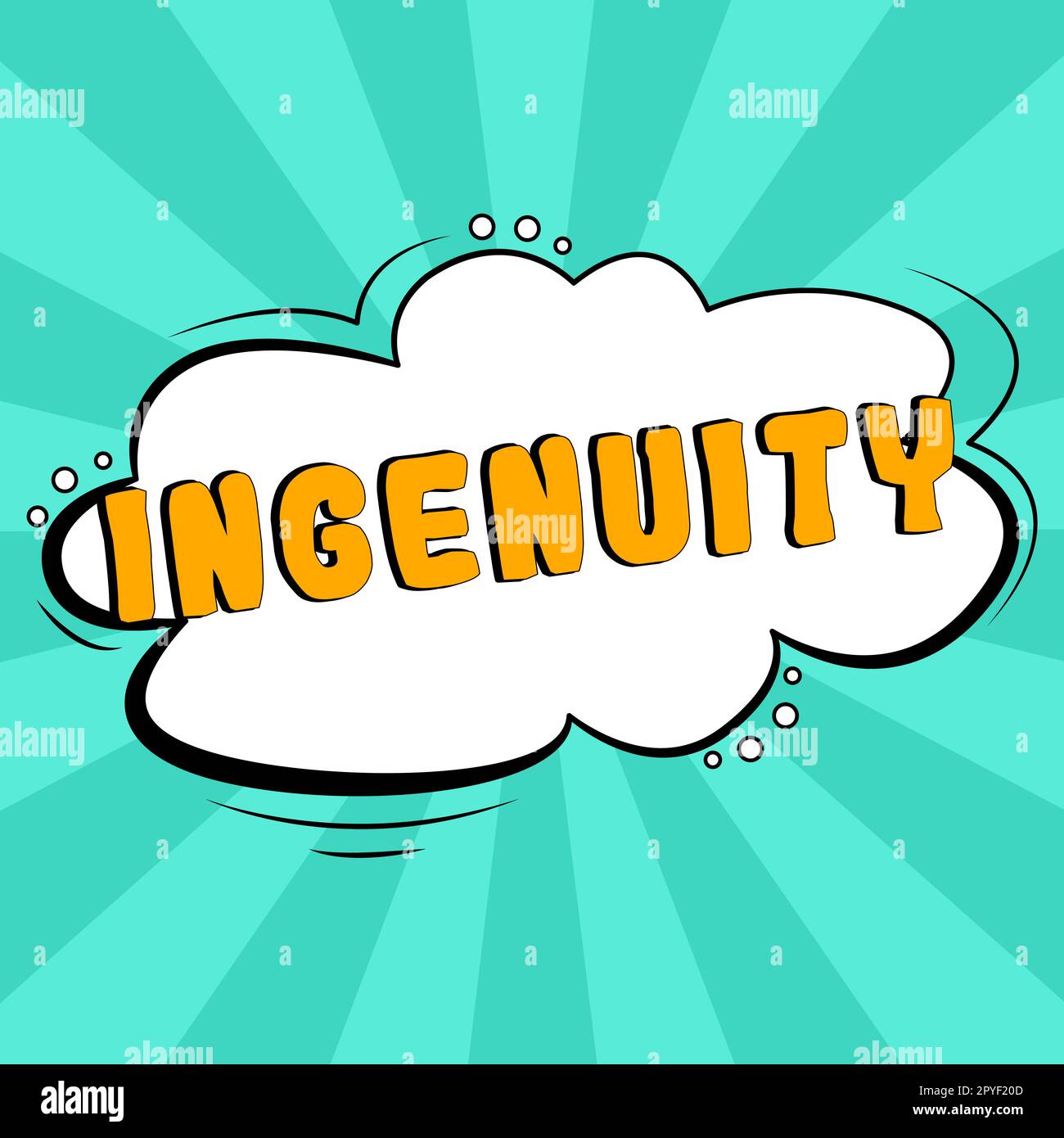 Text caption presenting Ingenuity. Business approach the quality of ...