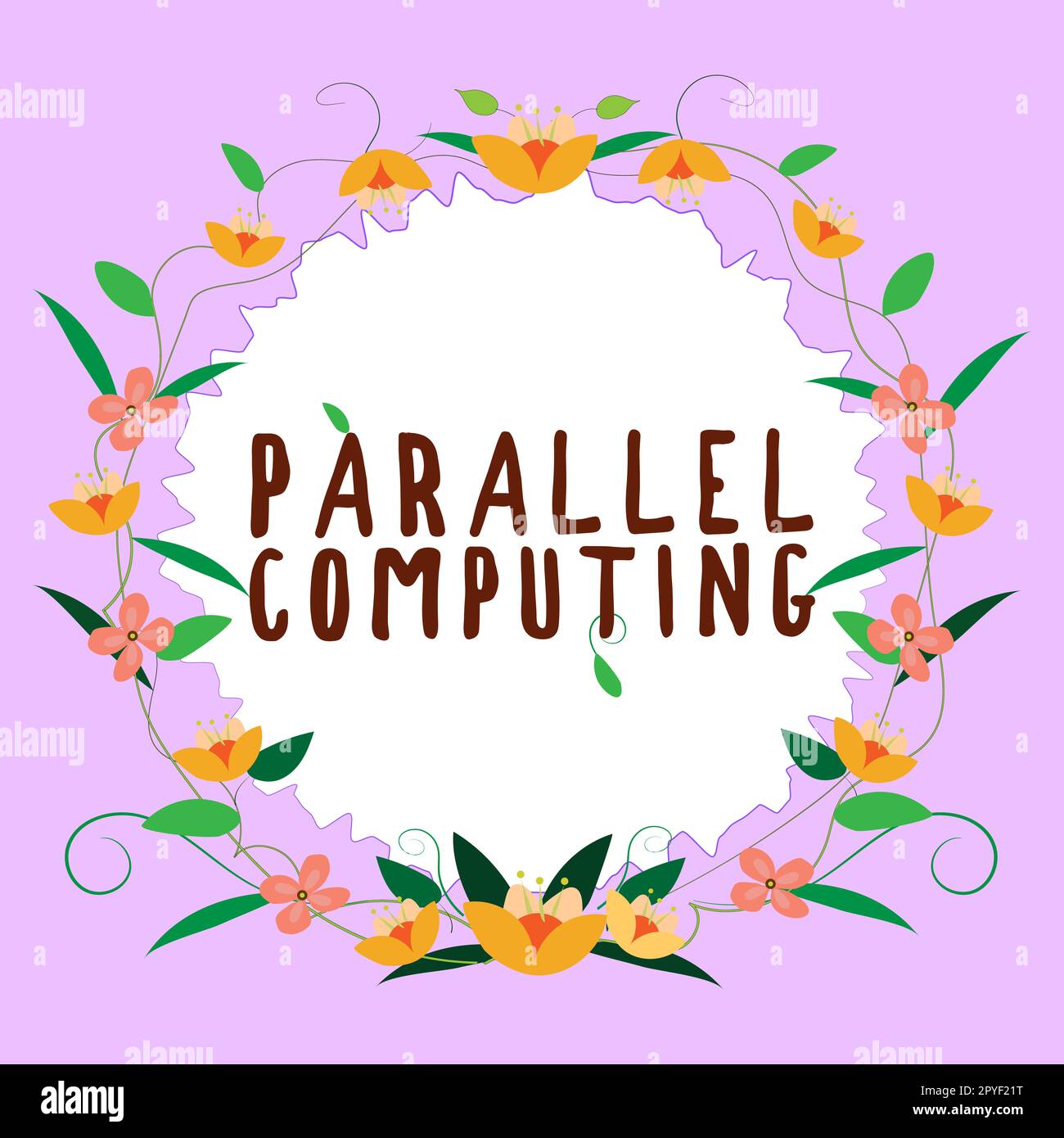 Text caption presenting Parallel Computing. Concept meaning ...
