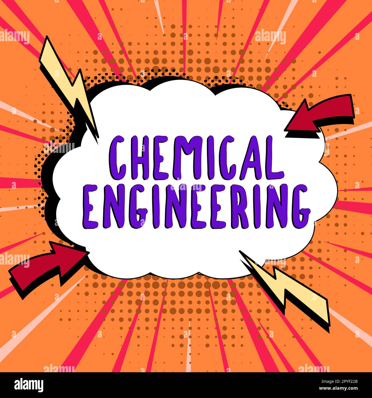 Text caption presenting Chemical Engineering. Business approach ...