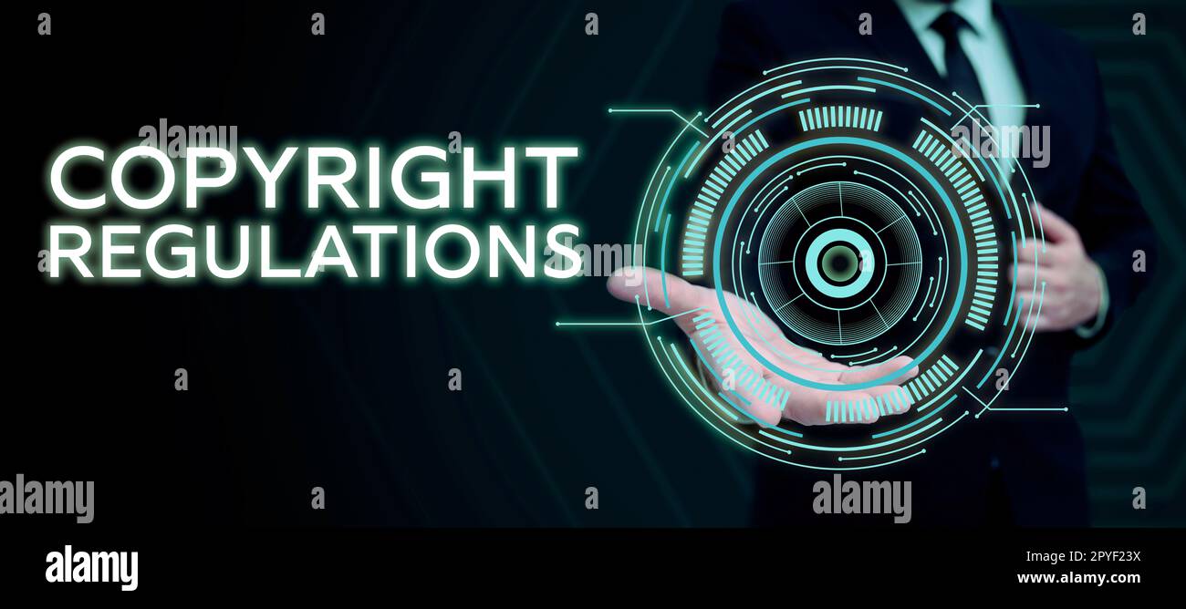 Conceptual caption Copyright Regulations. Internet Concept body of law ...