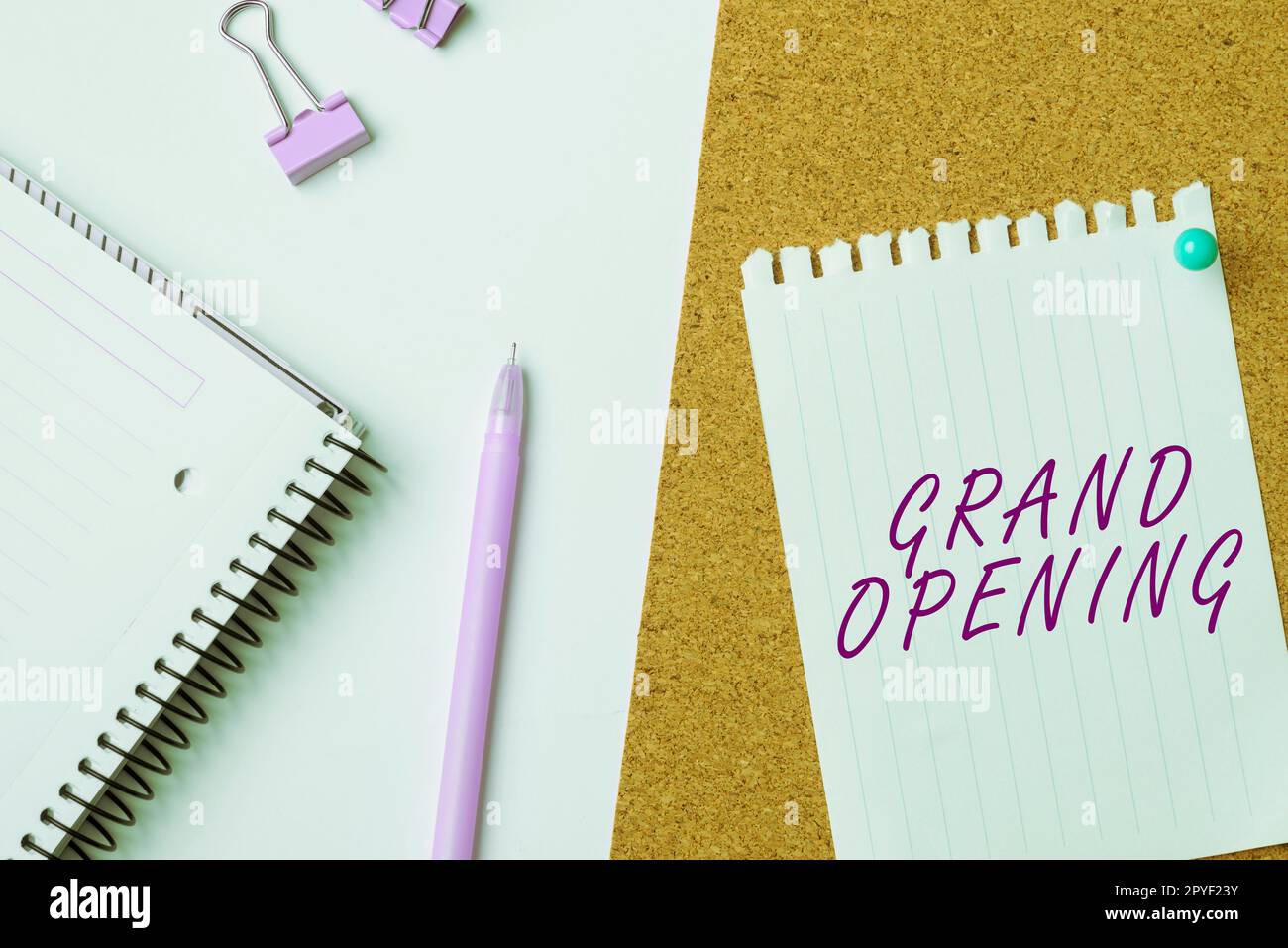 Conceptual caption Grand Opening. Word Written on Ribbon Cutting New ...