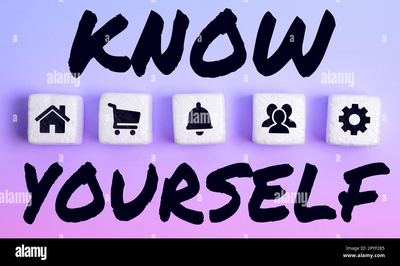 Conceptual caption Know Yourself. Concept meaning Find You ...