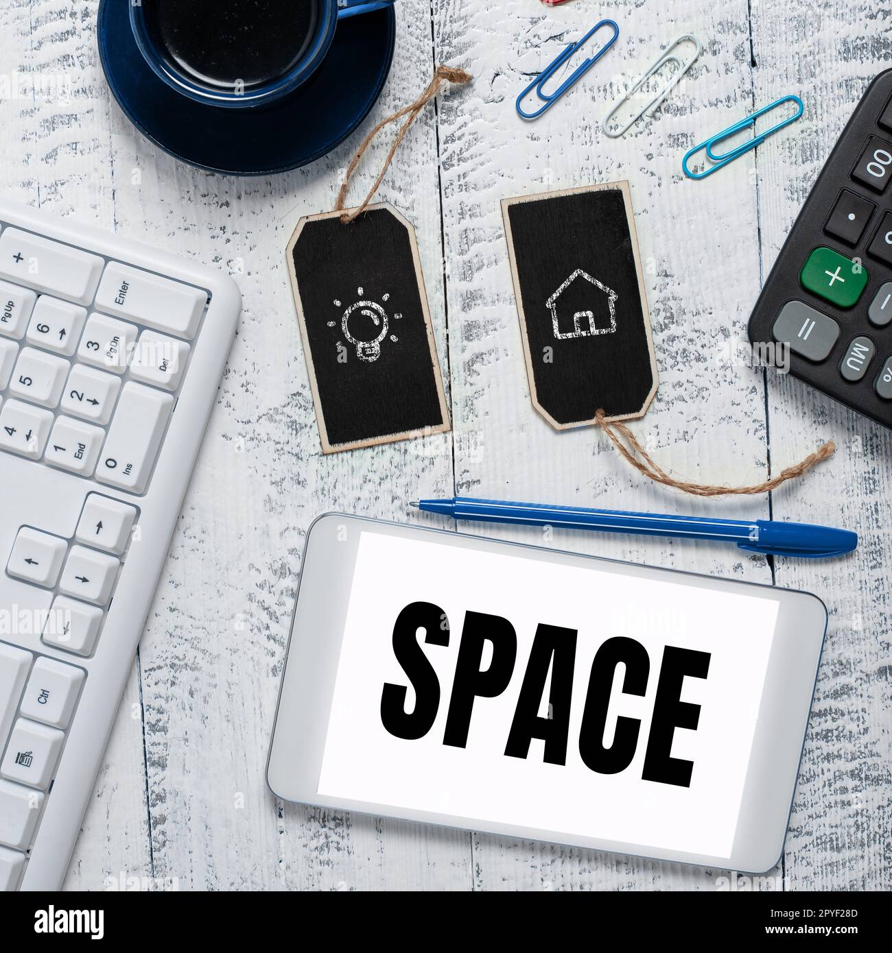 Text caption presenting Space. Concept meaning continuous area or ...