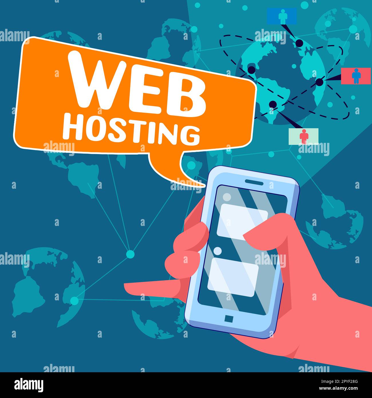 Conceptual display Web Hosting. Internet Concept The activity of ...