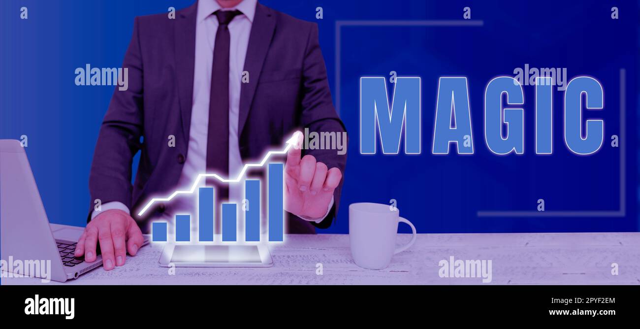 Conceptual display Magic. Conceptual photo power of influencing events ...