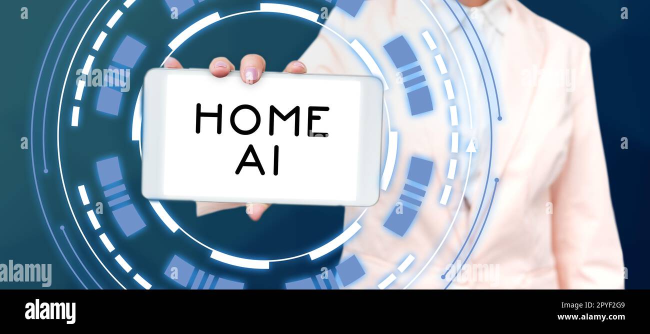 Hand Writing Sign Home Ai Word Written On Home Solution That Enables Automating The Bulk Of