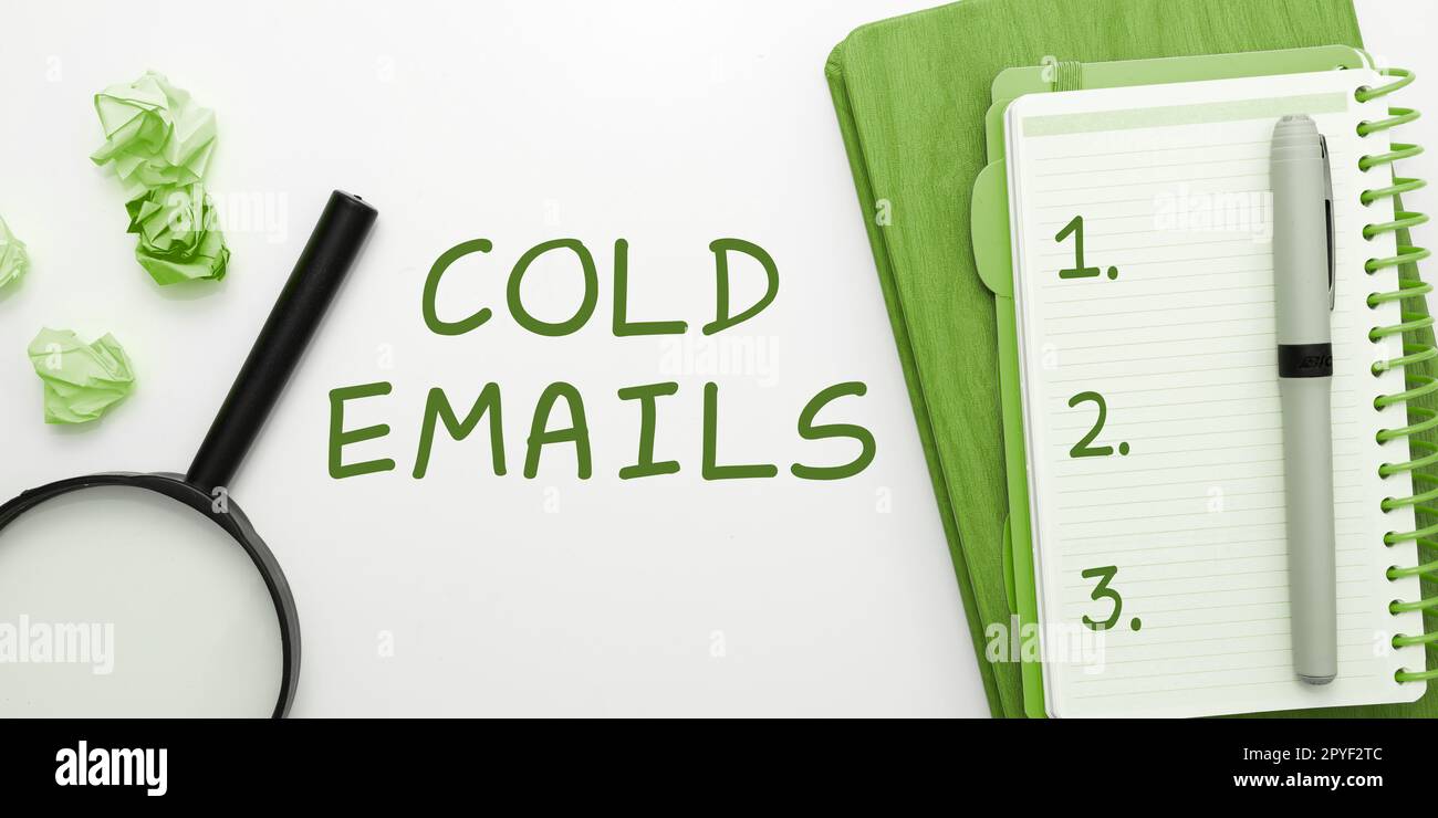 Inspiration showing sign Cold Emails. Concept meaning unsolicited email ...