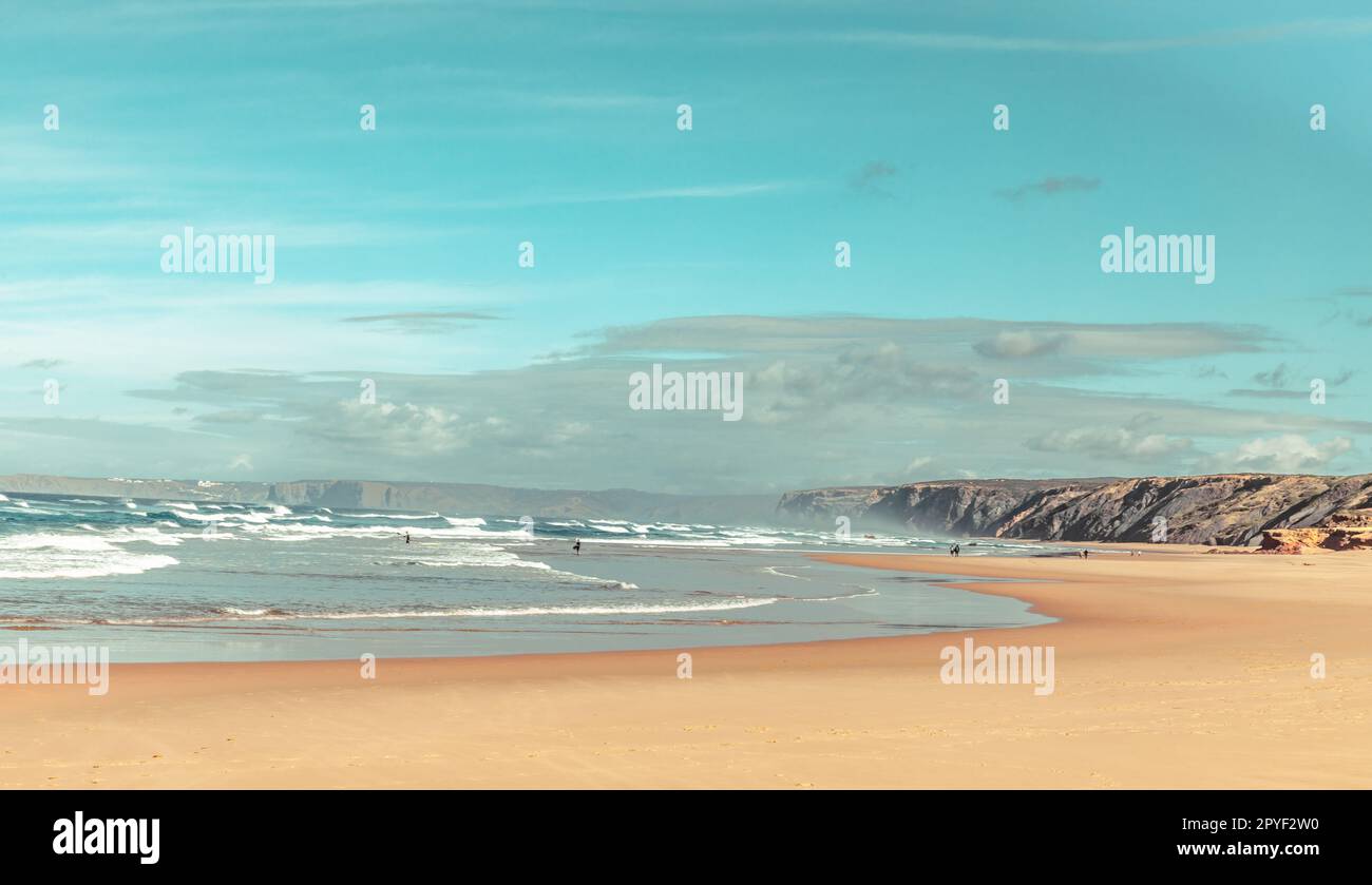 Seascape of the Bordeira's beach in the Natural Park of Southwest ...