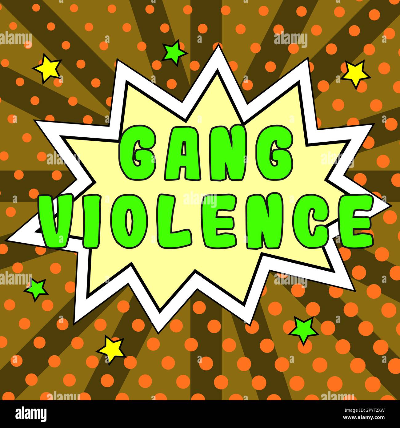 Text caption presenting Gang Violence. Business overview infringement ...