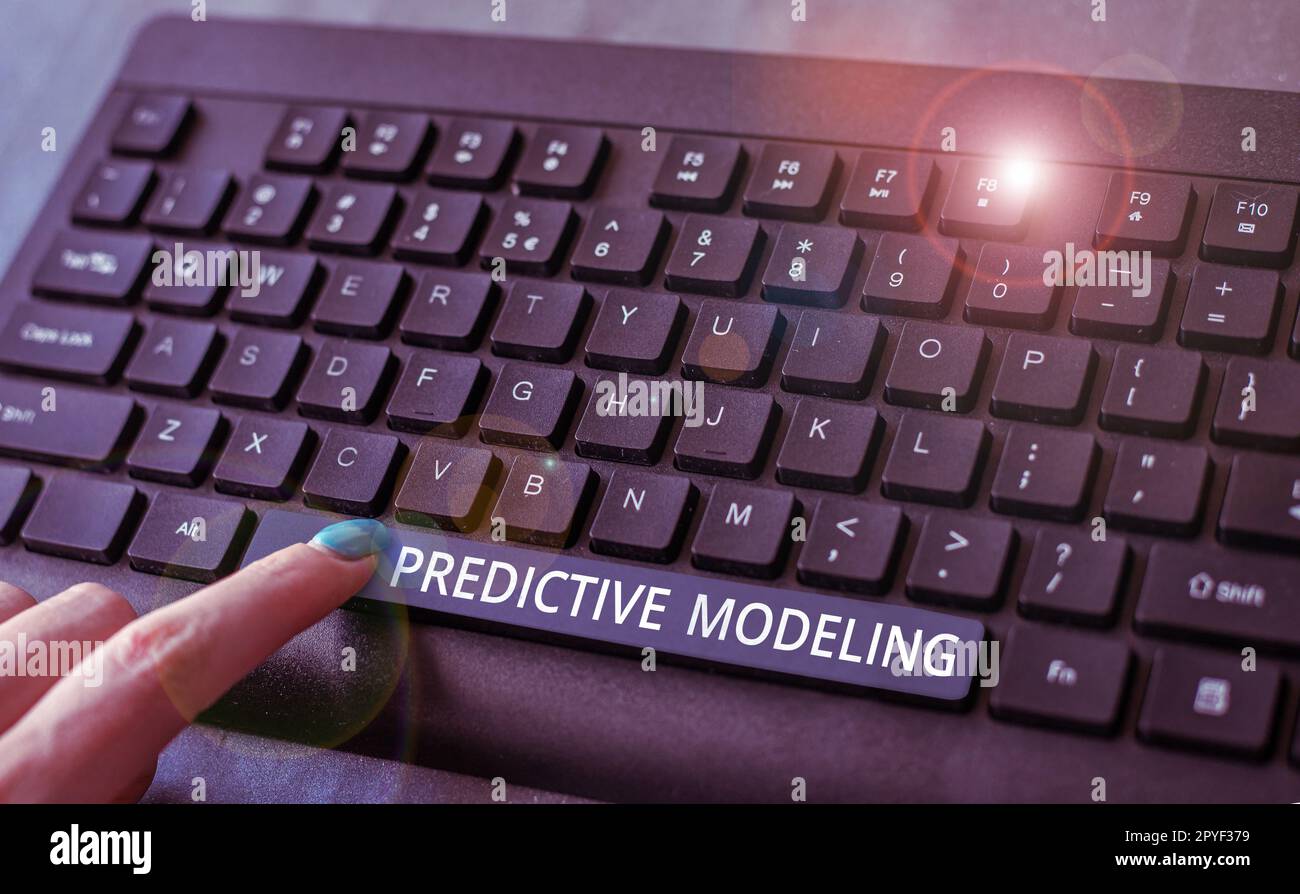 Inspiration showing sign Predictive Modeling. Word Written on maintenance strategy driven by ...
