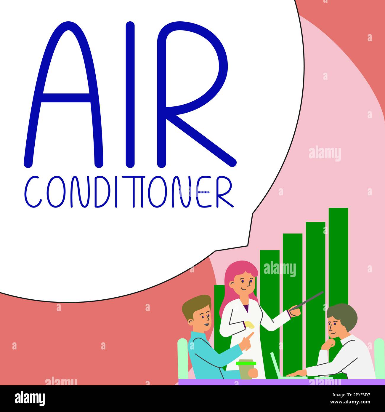 Hand writing sign Air Conditioner. Business idea apparatus for washing ...