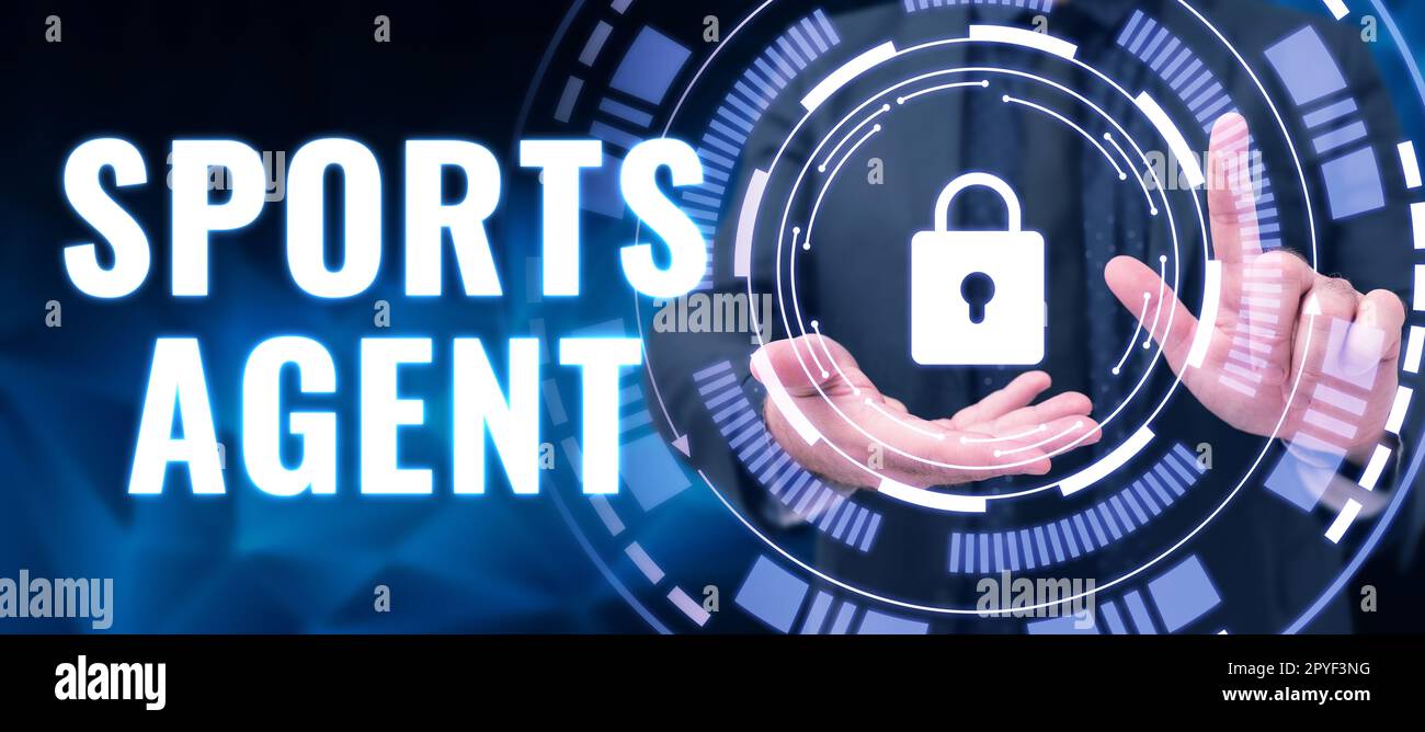 Sign displaying Sports Agent. Business showcase person manages ...