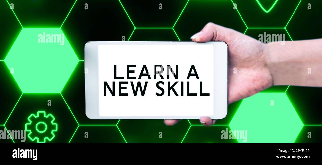 Conceptual display Learn A New Skill. Business concept acquisition knowledge through study ...