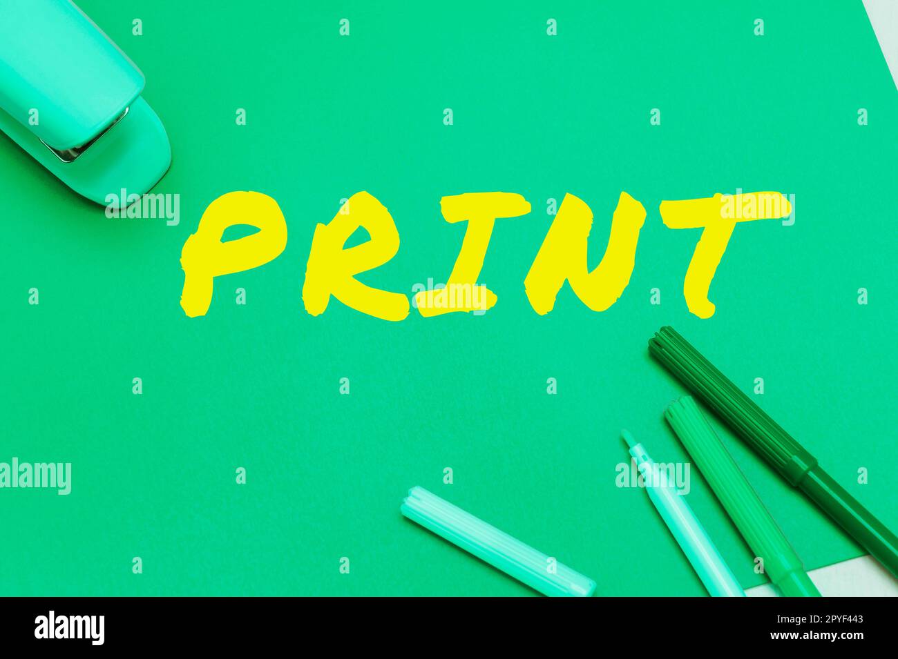 Text caption presenting Print. Word for involving transfer of text or ...