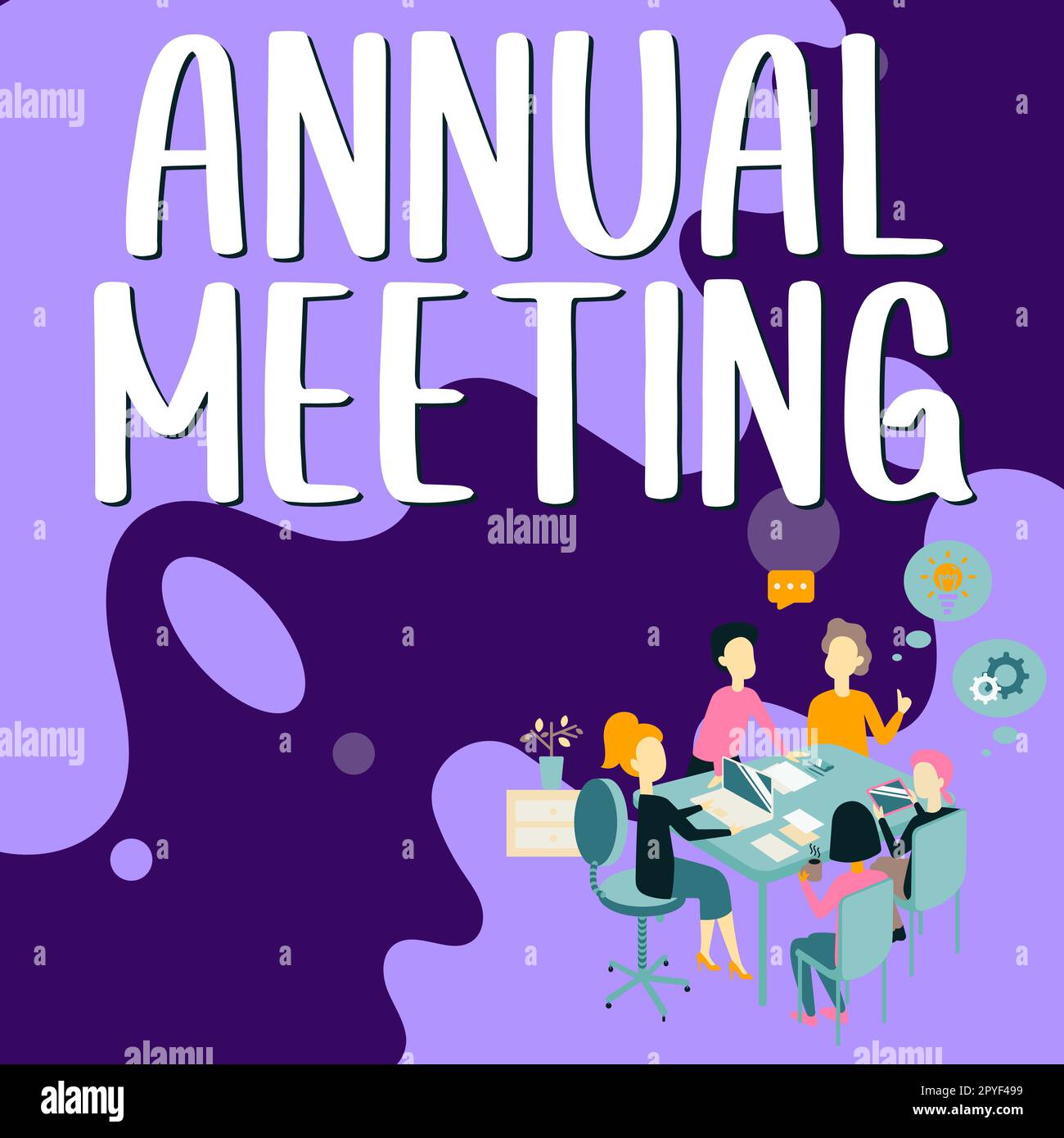 Inspiration showing sign Annual Meeting. Concept meaning Yearly ...