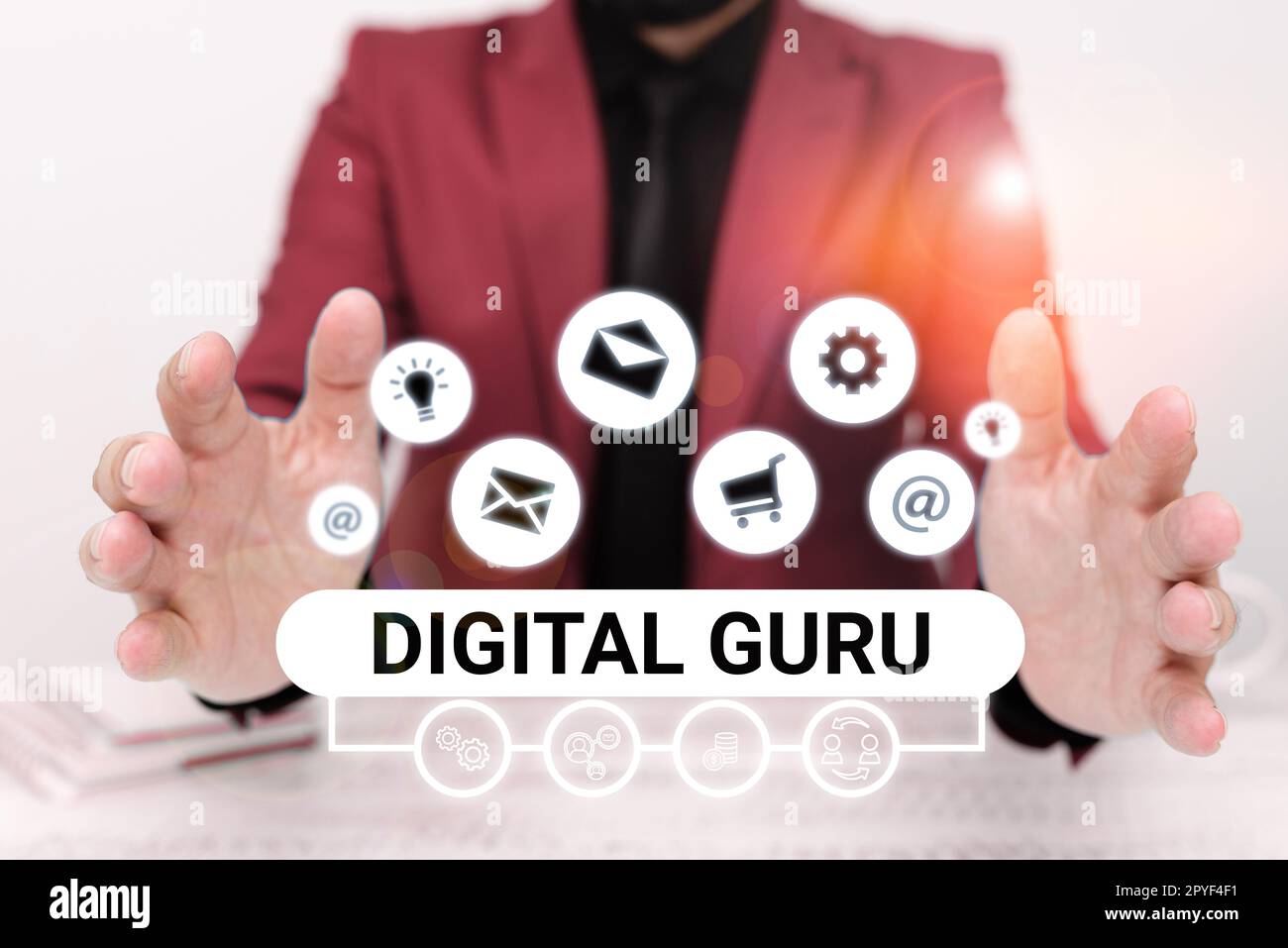 Sign displaying Digital Guru. Word for teacher and intellectual guide ...