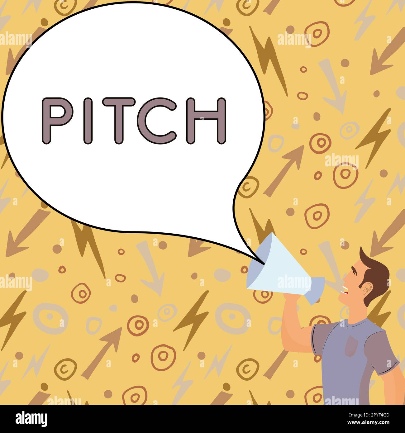 Text sign showing Pitch. Business overview quality sound governed by ...