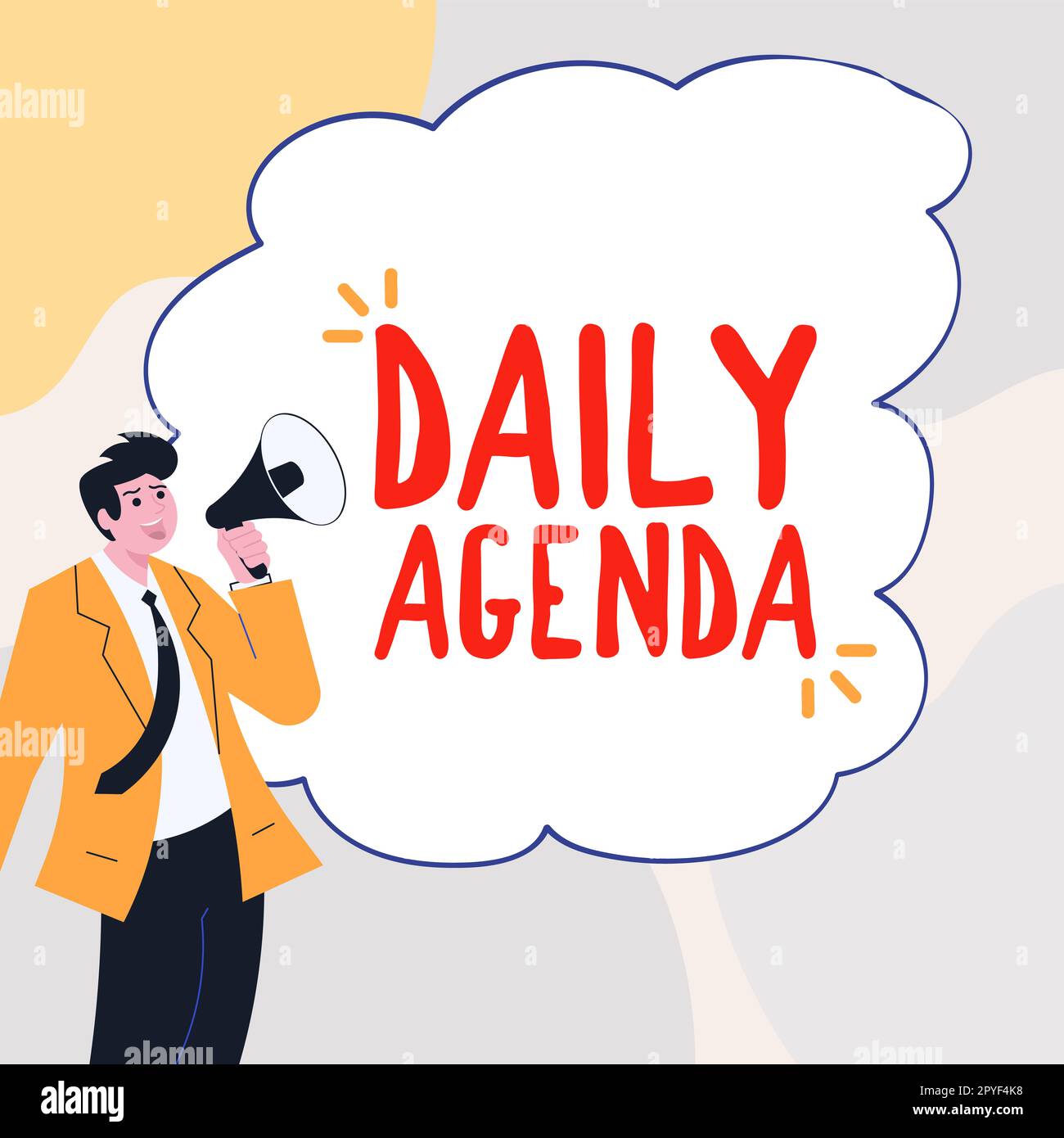 Hand writing sign Daily Agenda. Word Written on To do list of items be ...
