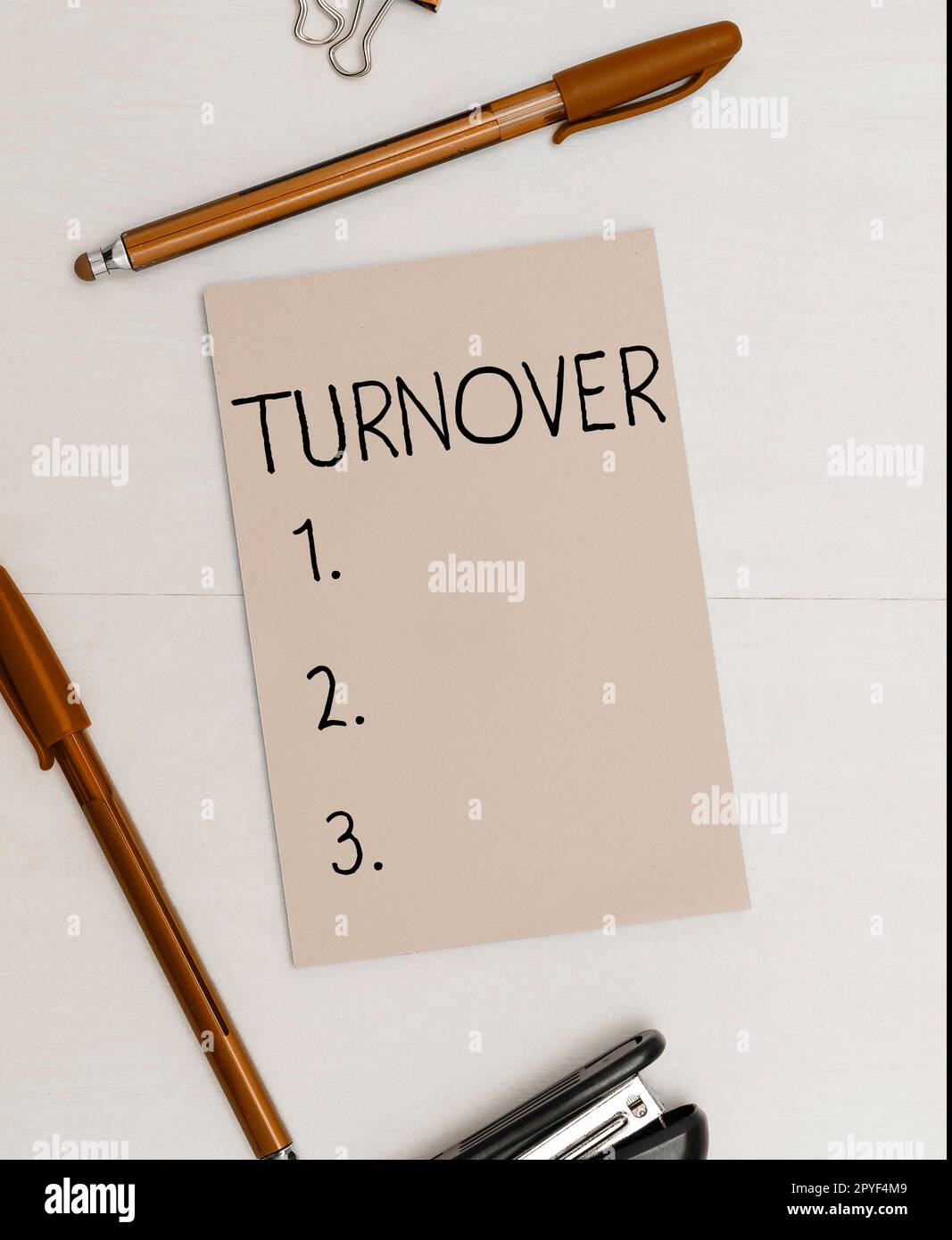 Writing displaying text Turnover. Business showcase the percentage of ...