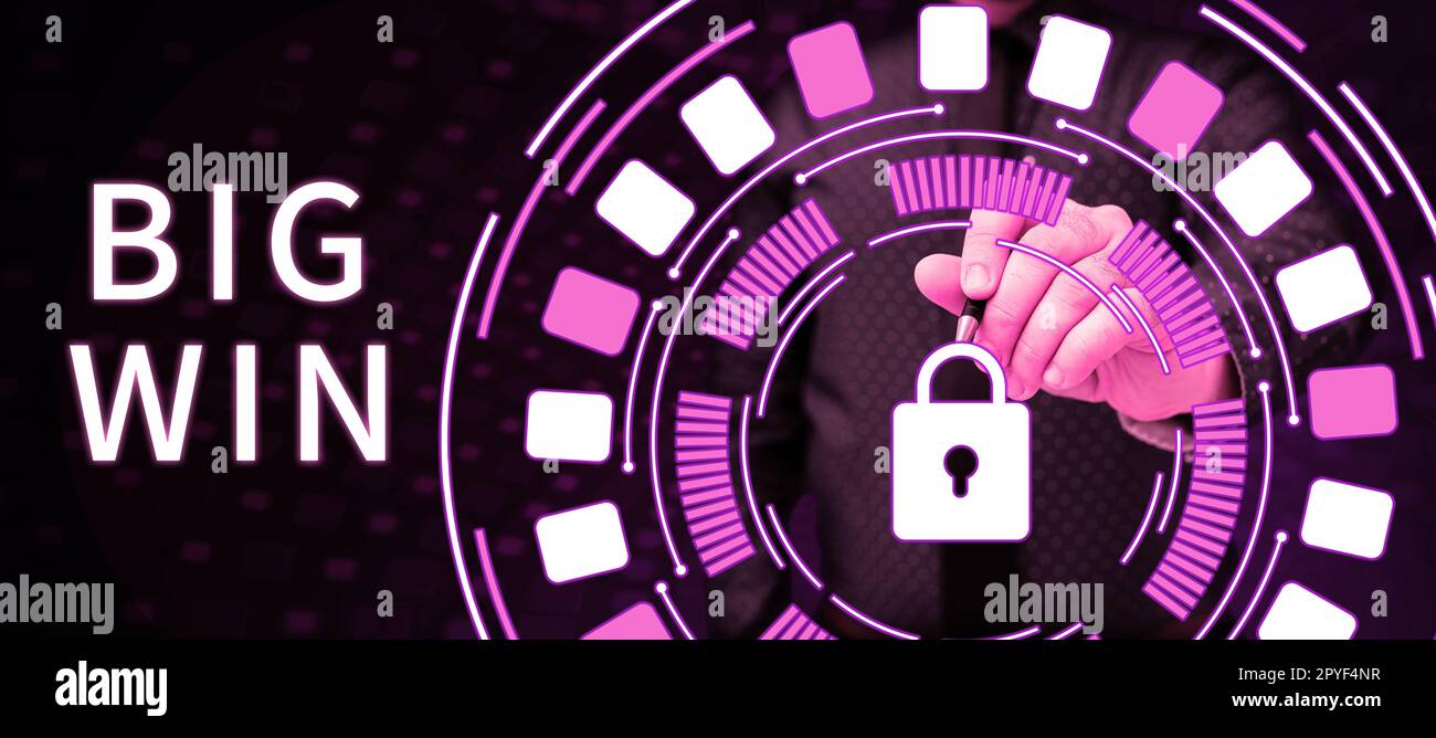 Conceptual display Big Win. Internet Concept having won an important ...