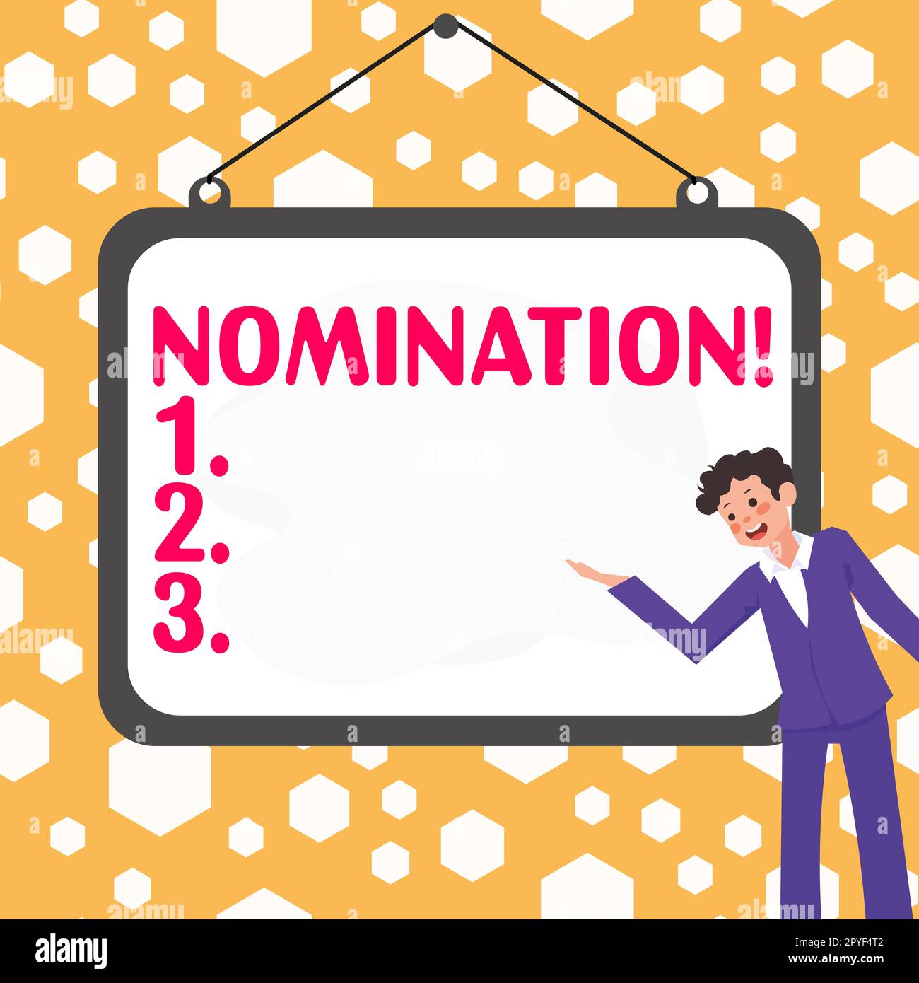 Text caption presenting Nomination. Business approach Formally Choosing ...