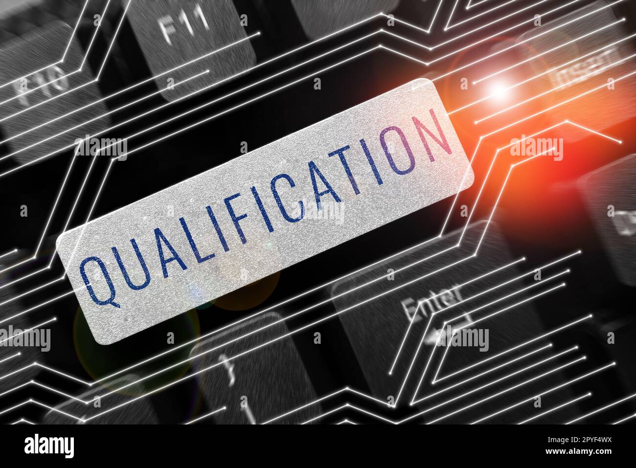 Text sign showing Qualification. Business idea Officially permission ...