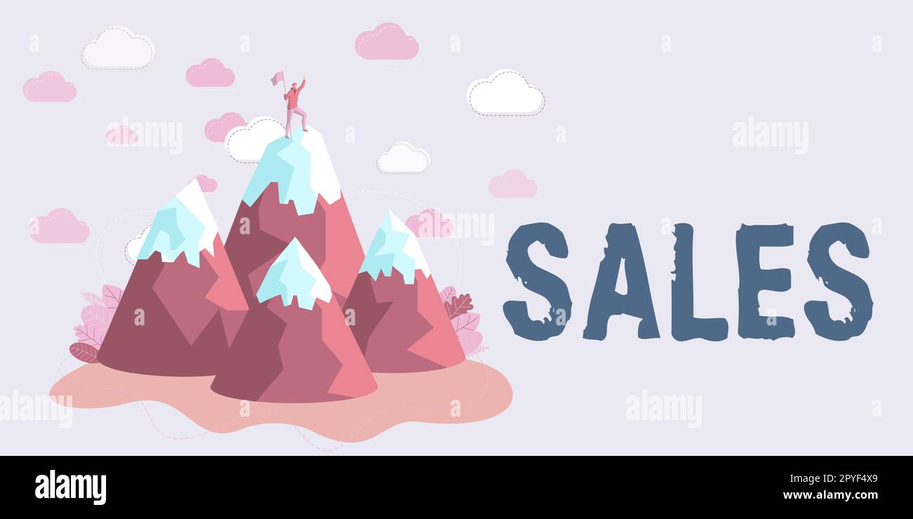 Hand writing sign Sales. Word for exchange of commodity for money ...