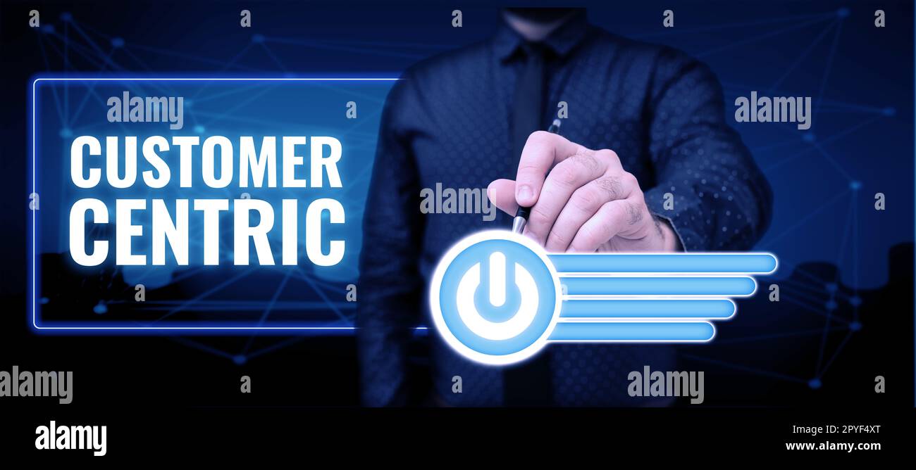 Text sign showing Customer Centric. Word for process of looking after ...