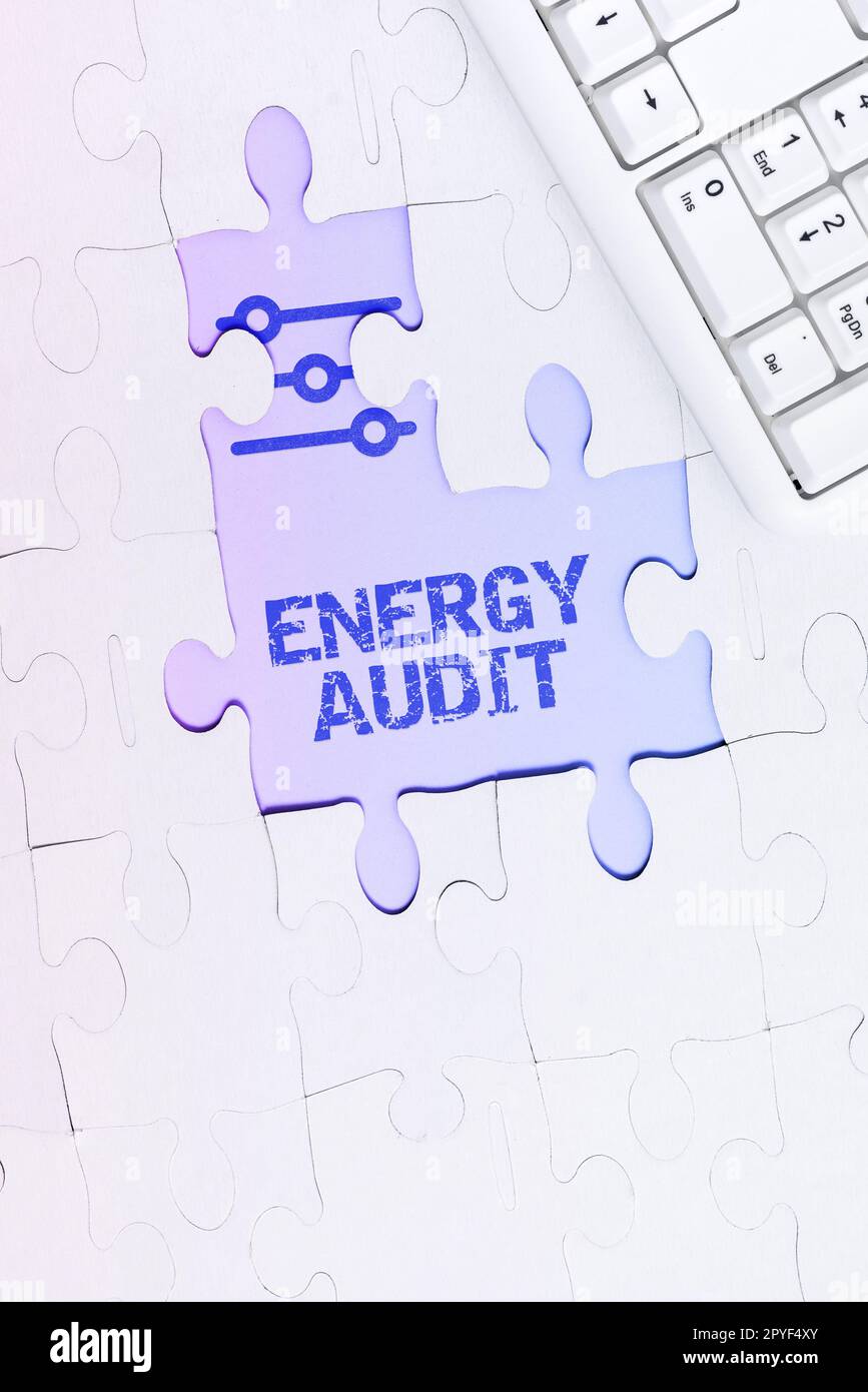 Text sign showing Energy Audit. Business showcase assessment of the ...