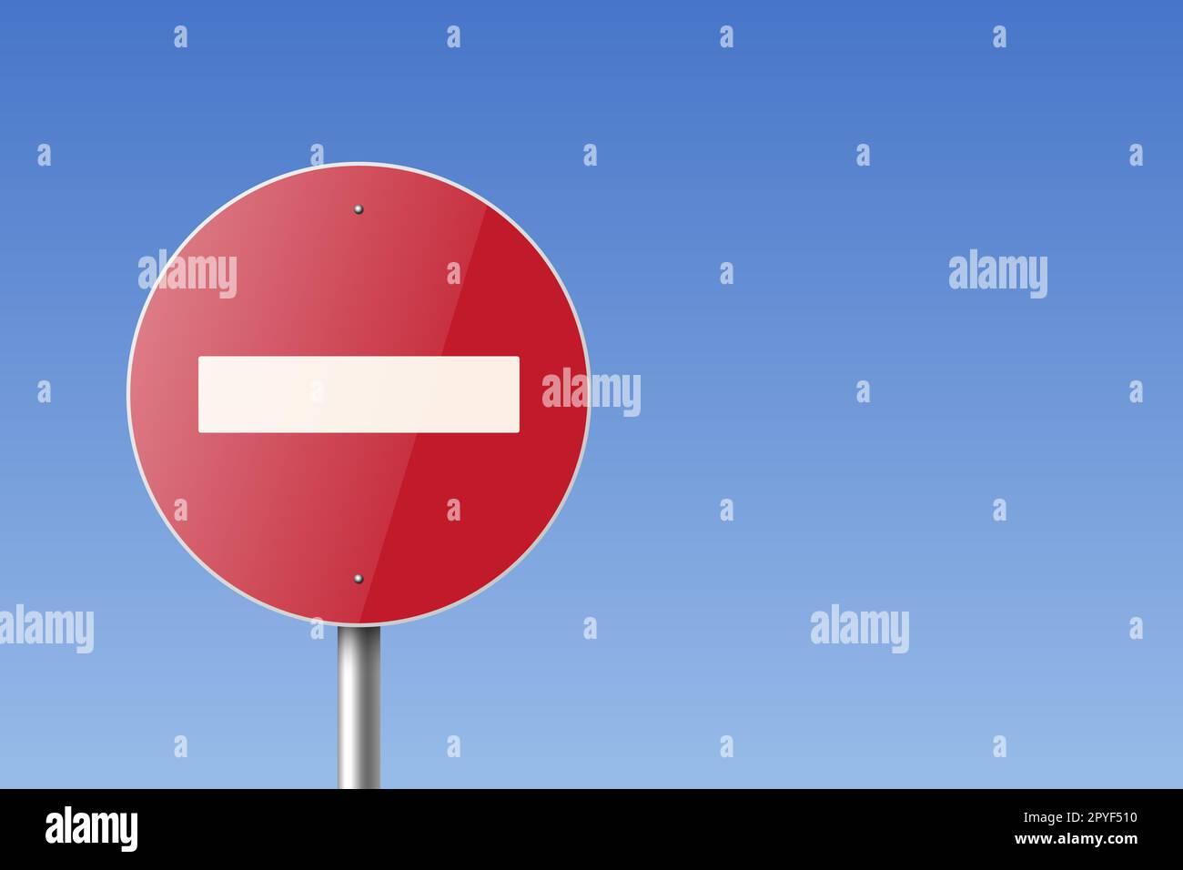 Do Not Enter. Vector White and Red Round Glossy Prohibition Stop Sign ...