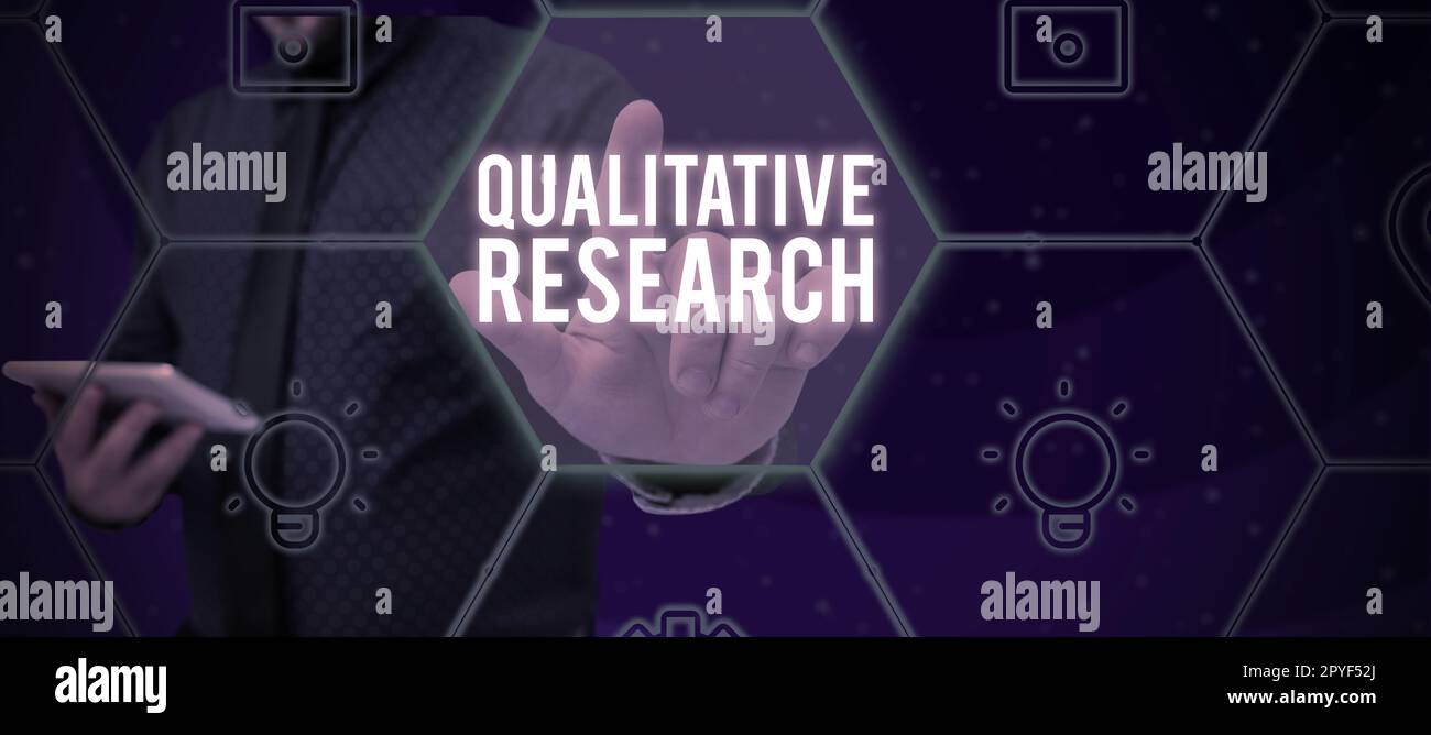 Hand writing sign Qualitative Research. Concept meaning Certified to ...