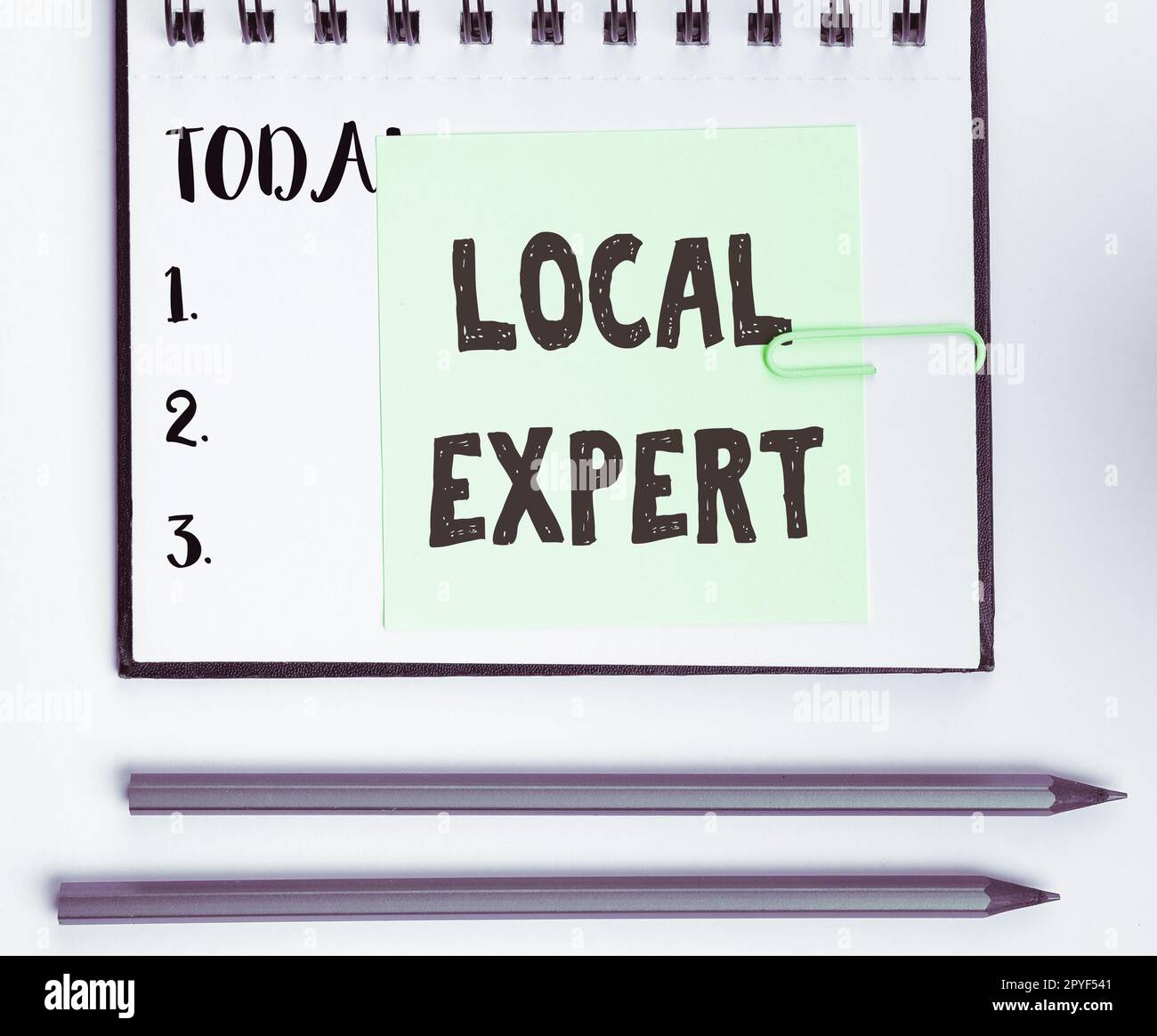 Hand writing sign Local Expert. Concept meaning offers expertise and ...