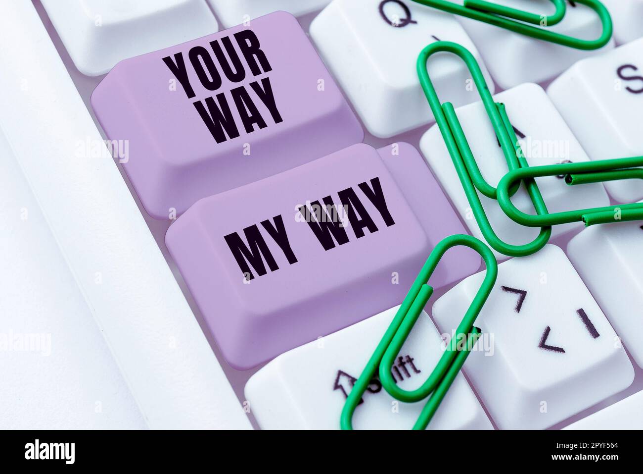 Sign displaying Your Way My Way. Business idea choosing or planning ...