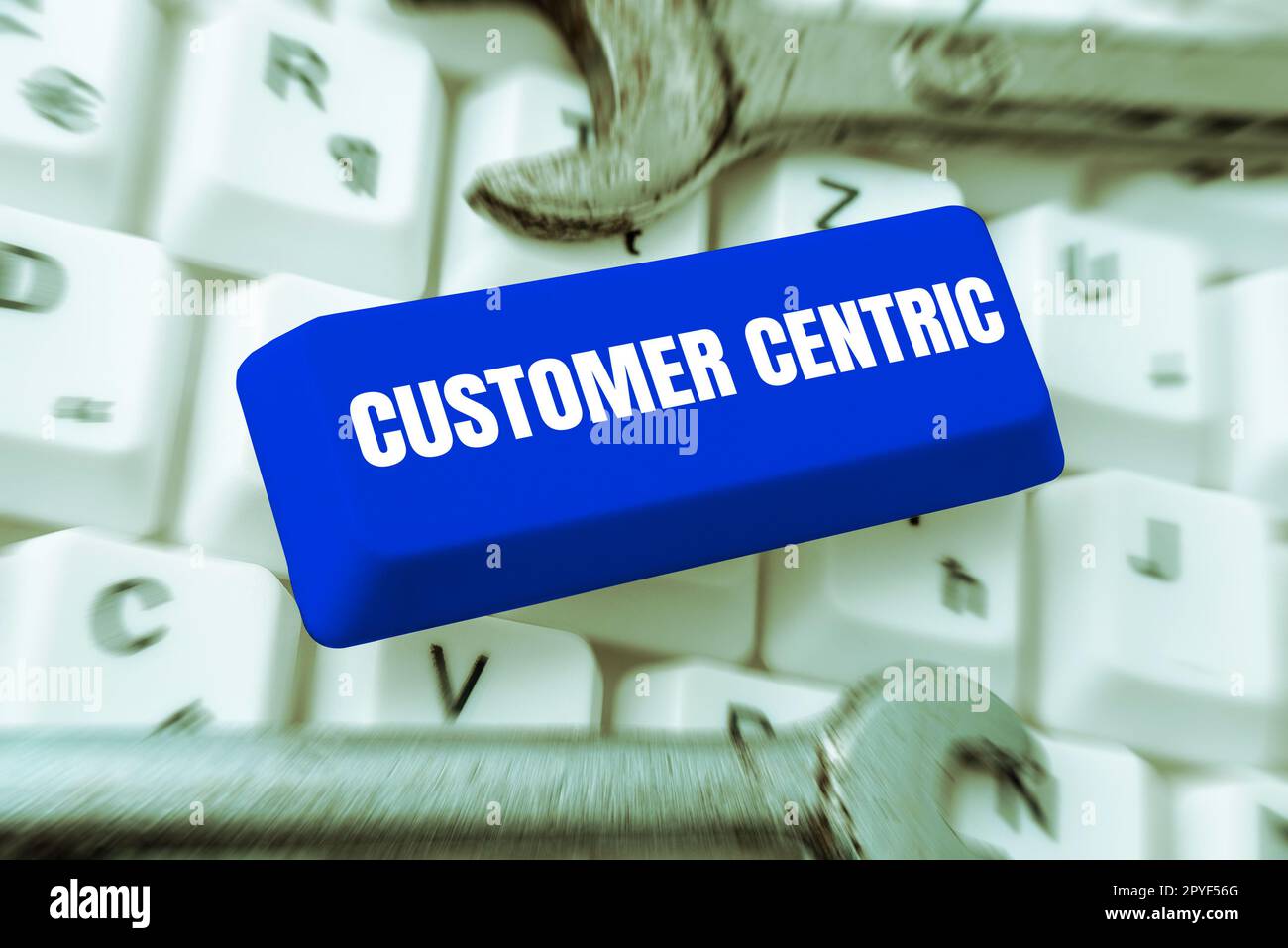 Hand writing sign Customer Centric. Word Written on process of looking ...