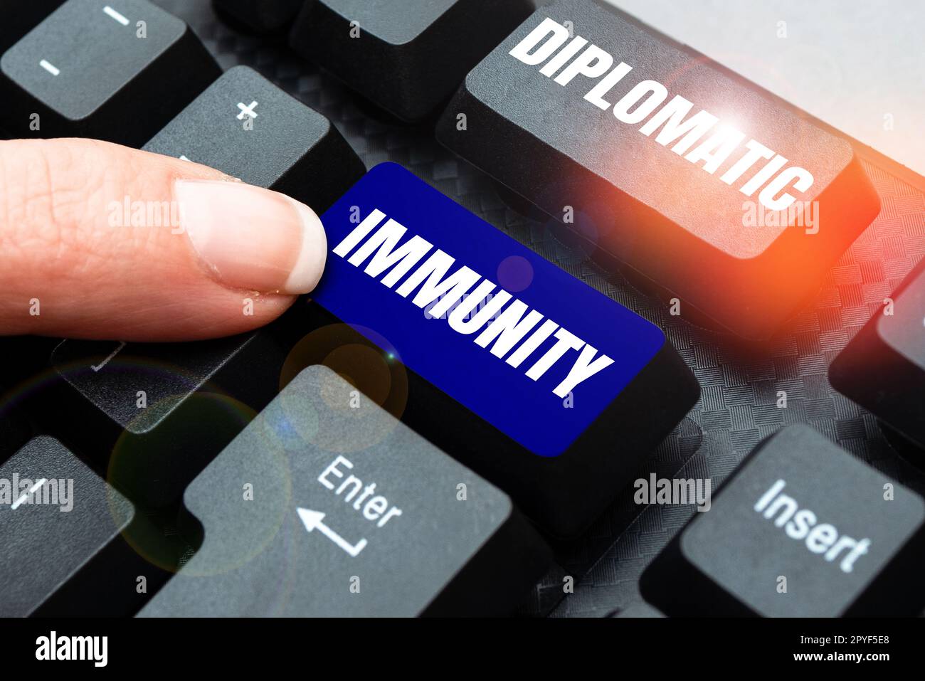 Sign displaying Diplomatic Immunity. Business idea law that gives ...