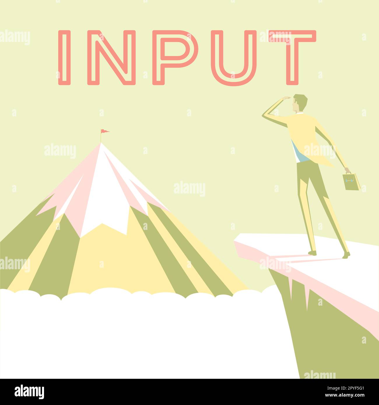 Text caption presenting Input. Word for place where device through ...