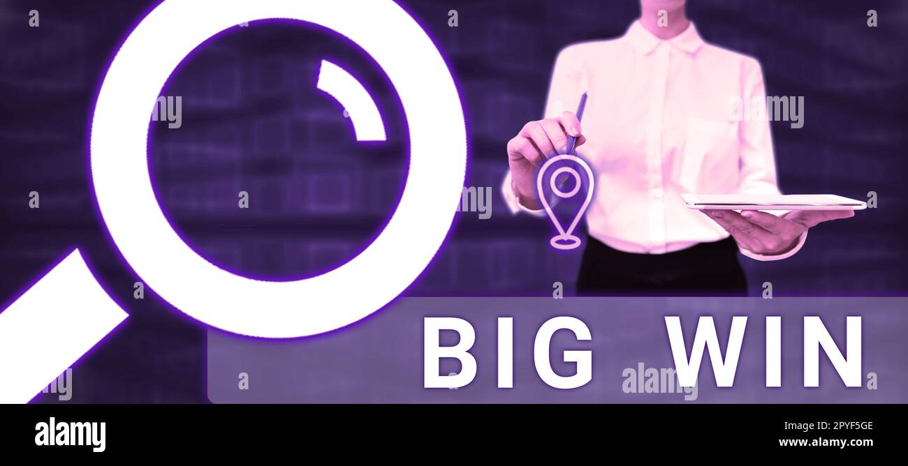 Writing displaying text Big Win. Concept meaning having won an ...