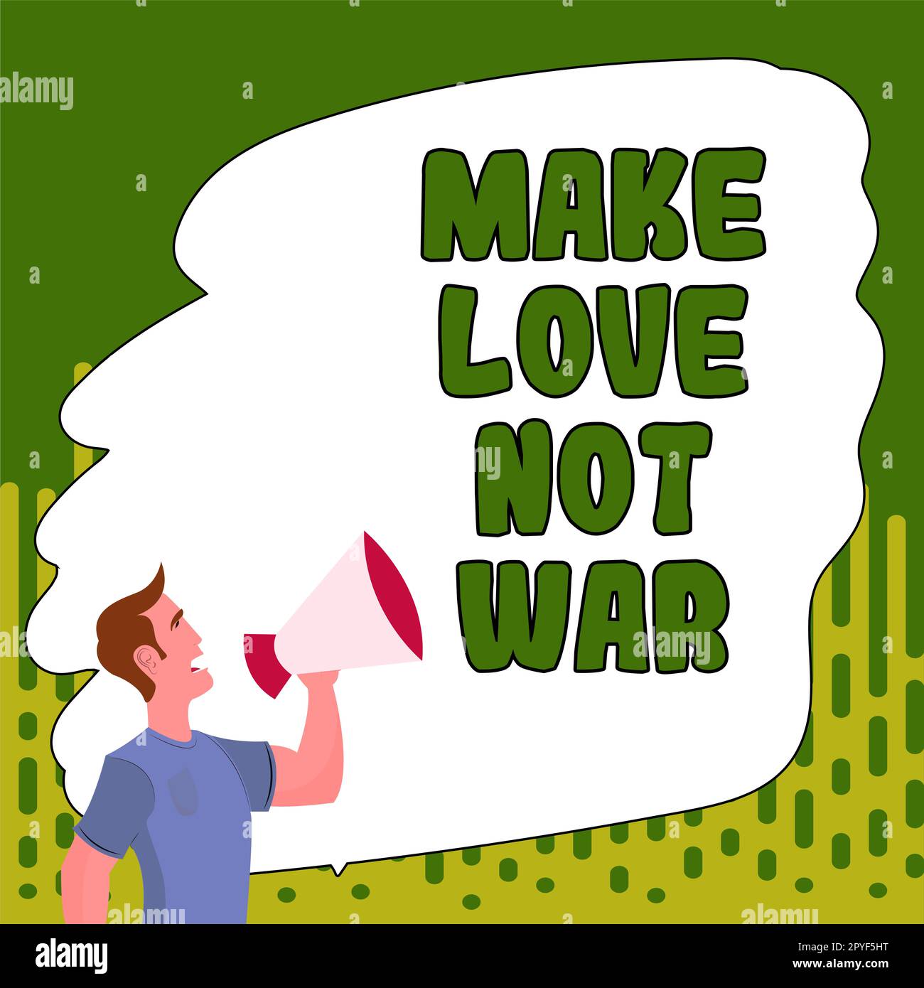 Hand writing sign Make Love Not War. Concept meaning A hippie anti-war ...