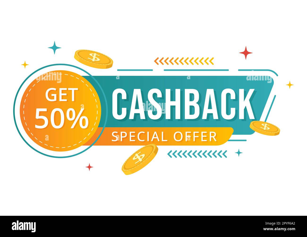 Cashback Illustration with Financial Payment to Money Cash Back Service ...