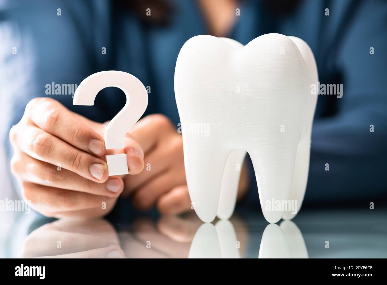Woman Dental Teeth Question Mark Stock Photo - Alamy