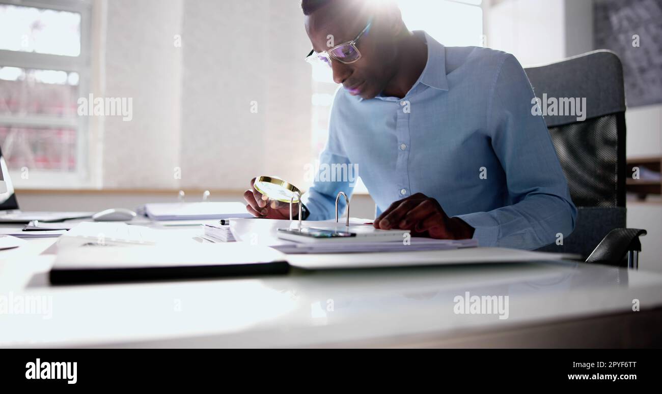 Fraud Investigation And Tax Audit. Investigator Or Auditor Stock Photo ...