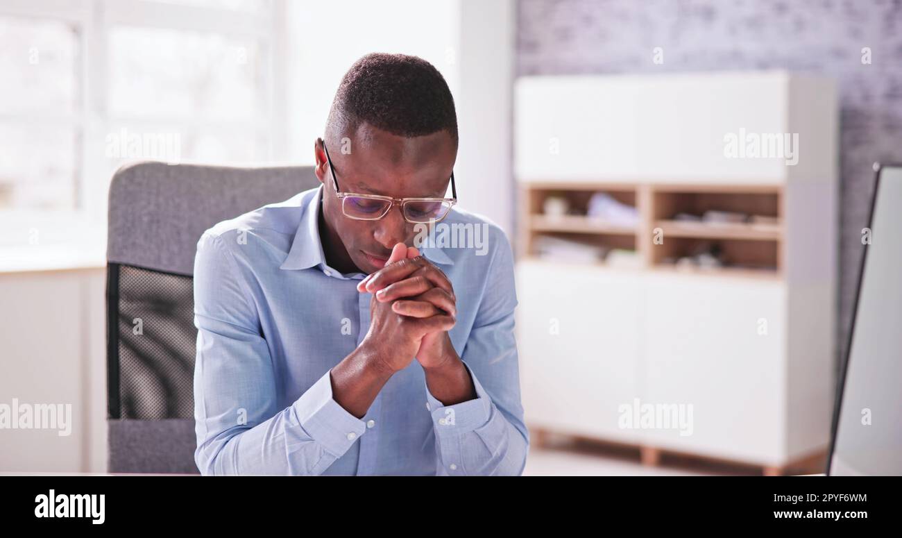 African American Man Praying Stock Photo - Alamy