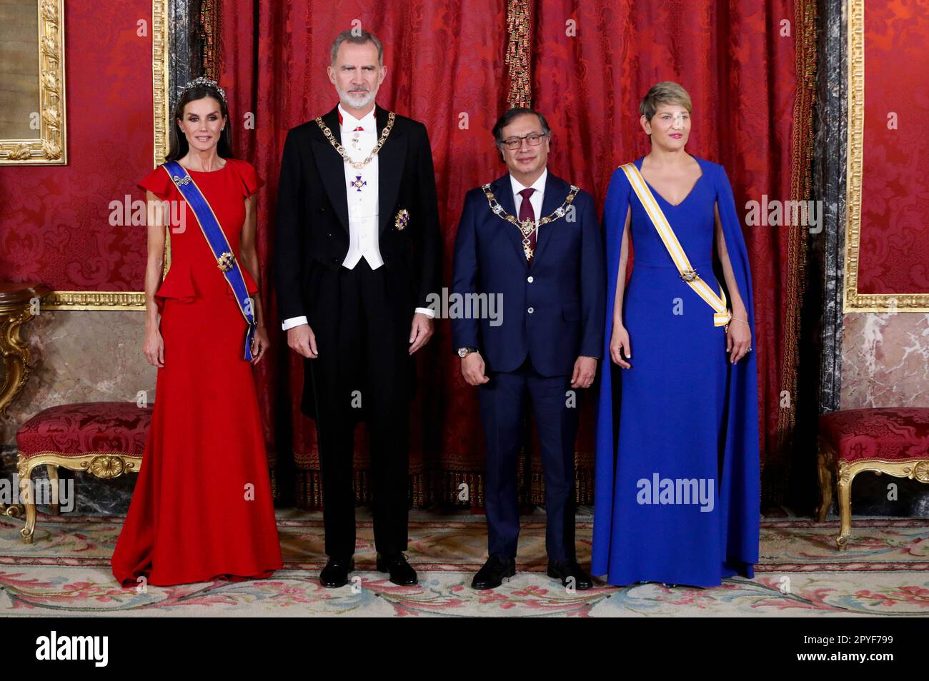Colombia's President Gustavo Petro, 3rd left and First Lady Veronica ...