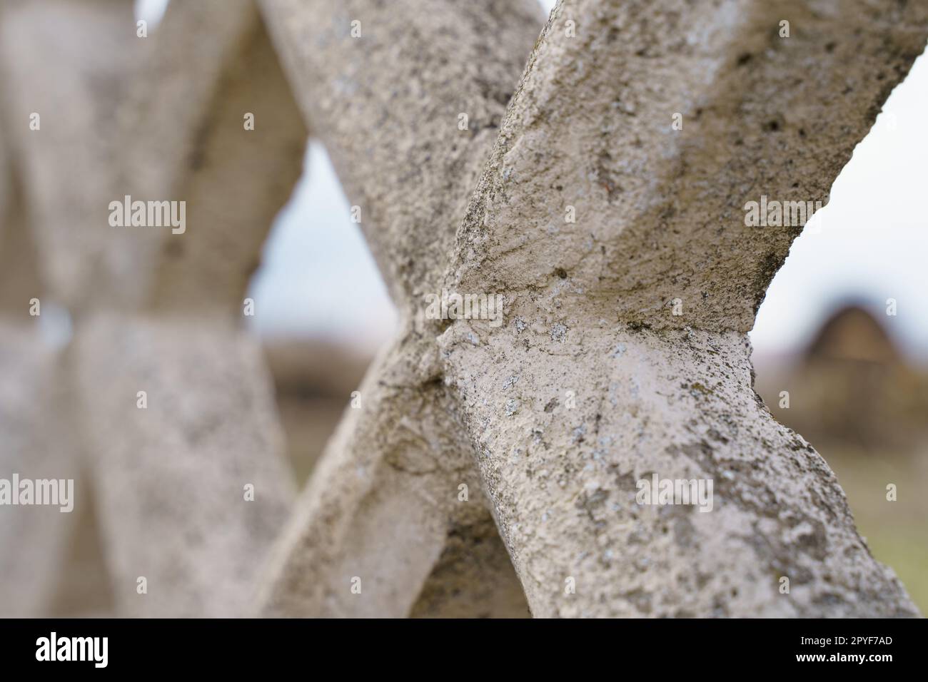 Patterned rhombuses of a concrete fence. Close-up. Abstraction Stock ...