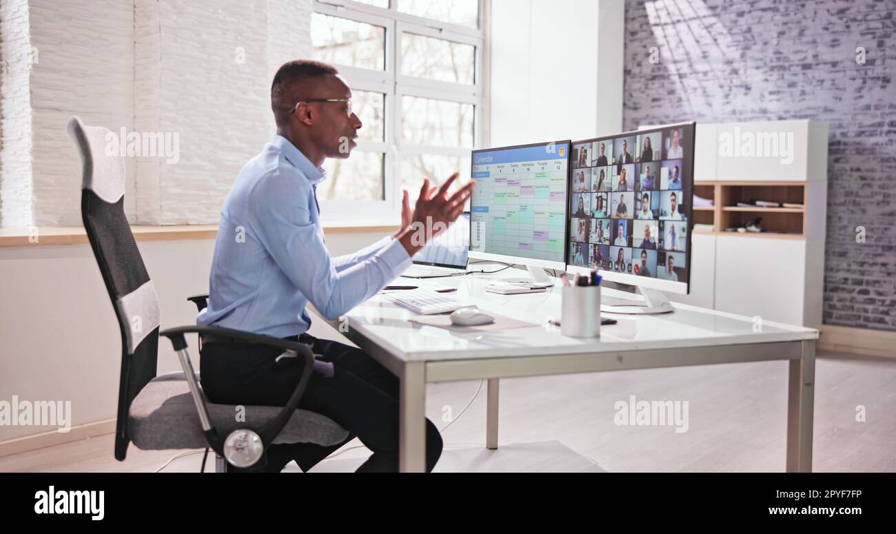 Online Video Interview Stock Photo - Alamy