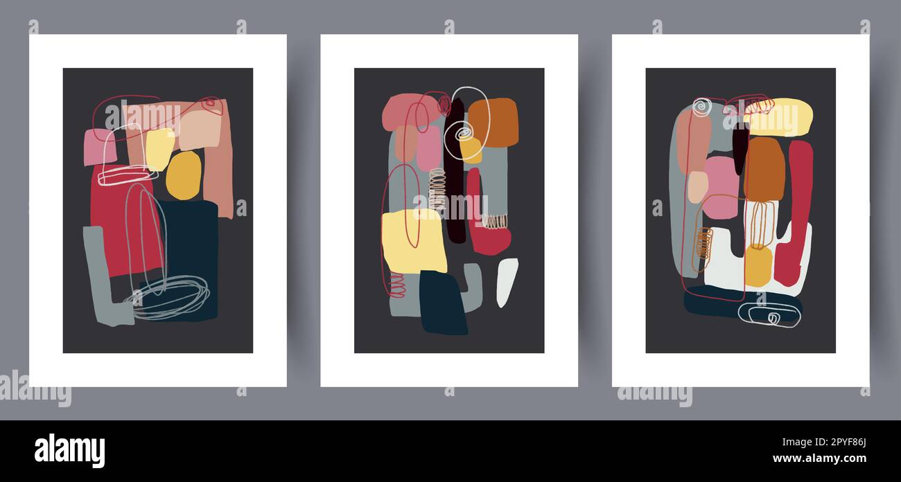 Abstract figures geometric postmodernism wall art print. Printable minimal abstract poster. Wall ...